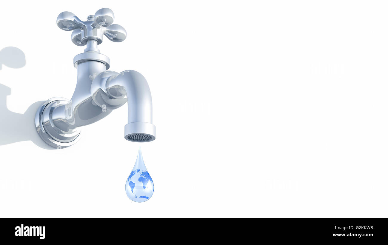 Tap world map inside drop water hi-res stock photography and images - Alamy