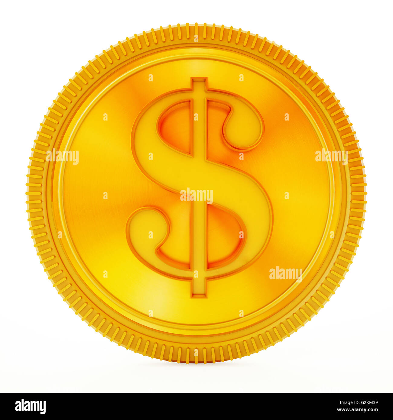 Gold coin with dollar symbol isolated on white background Stock Photo ...