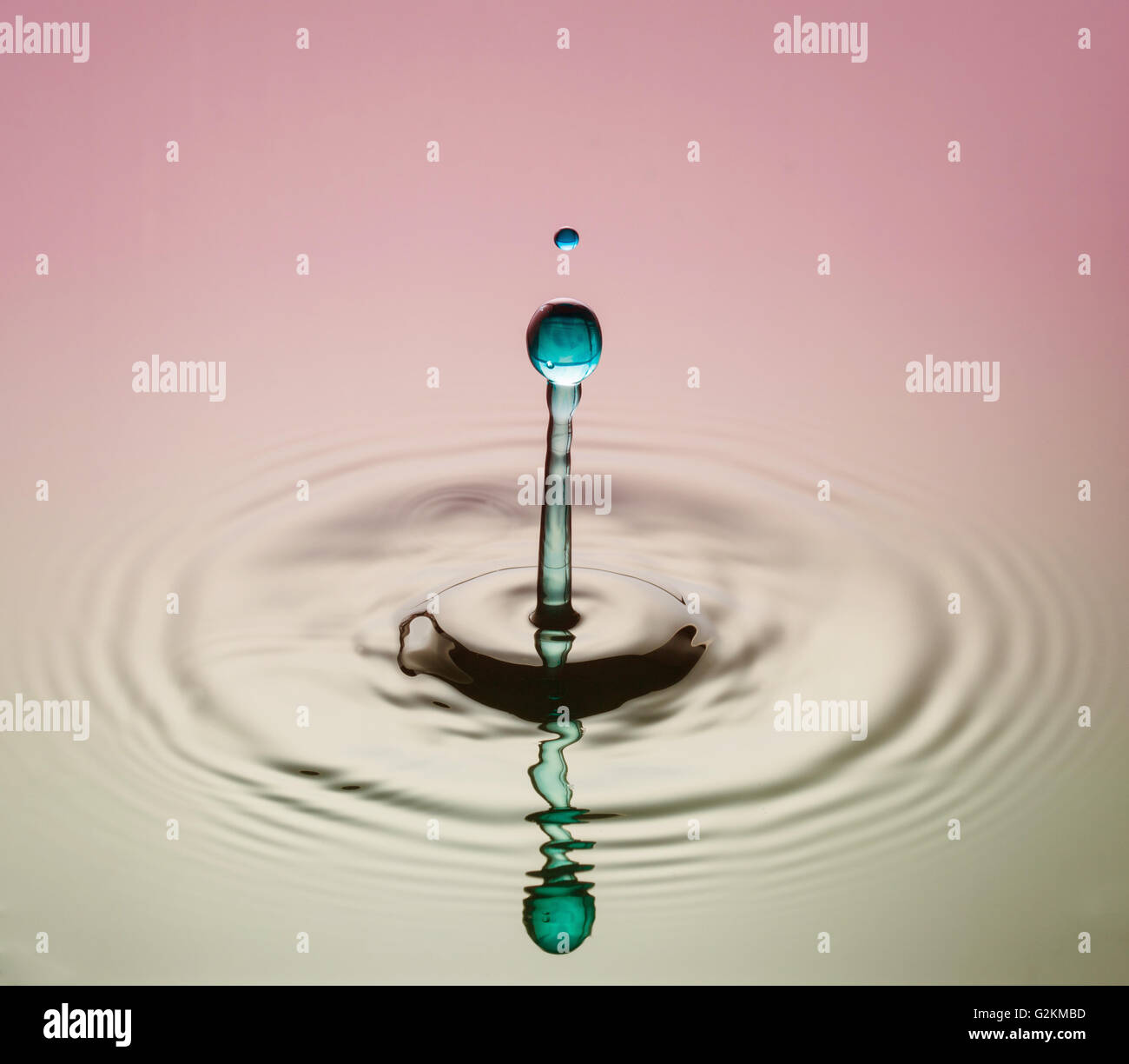 Water drop photography, one or two drops of water dropped from height ...