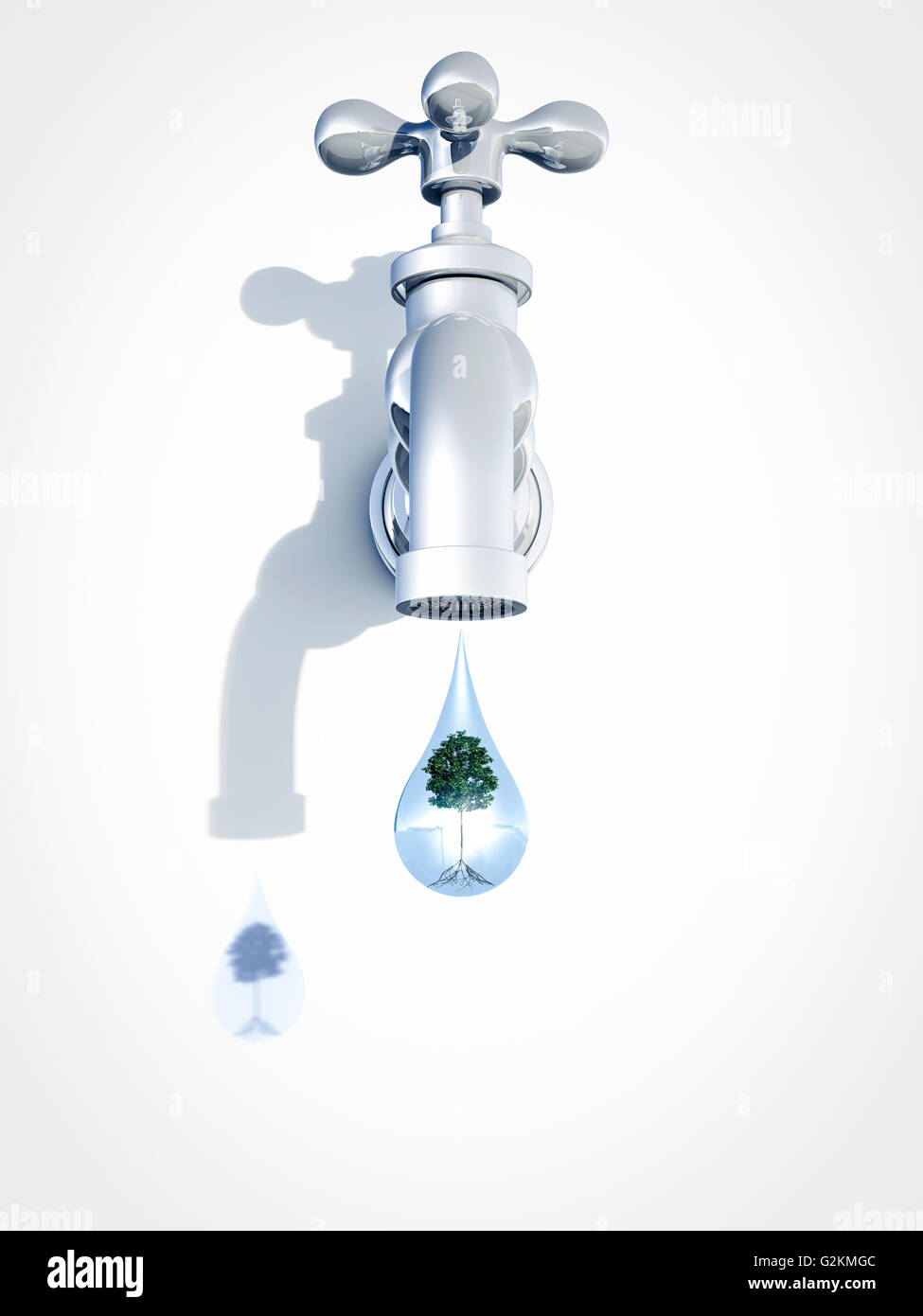 Tap tree inside drop water hi-res stock photography and images - Alamy