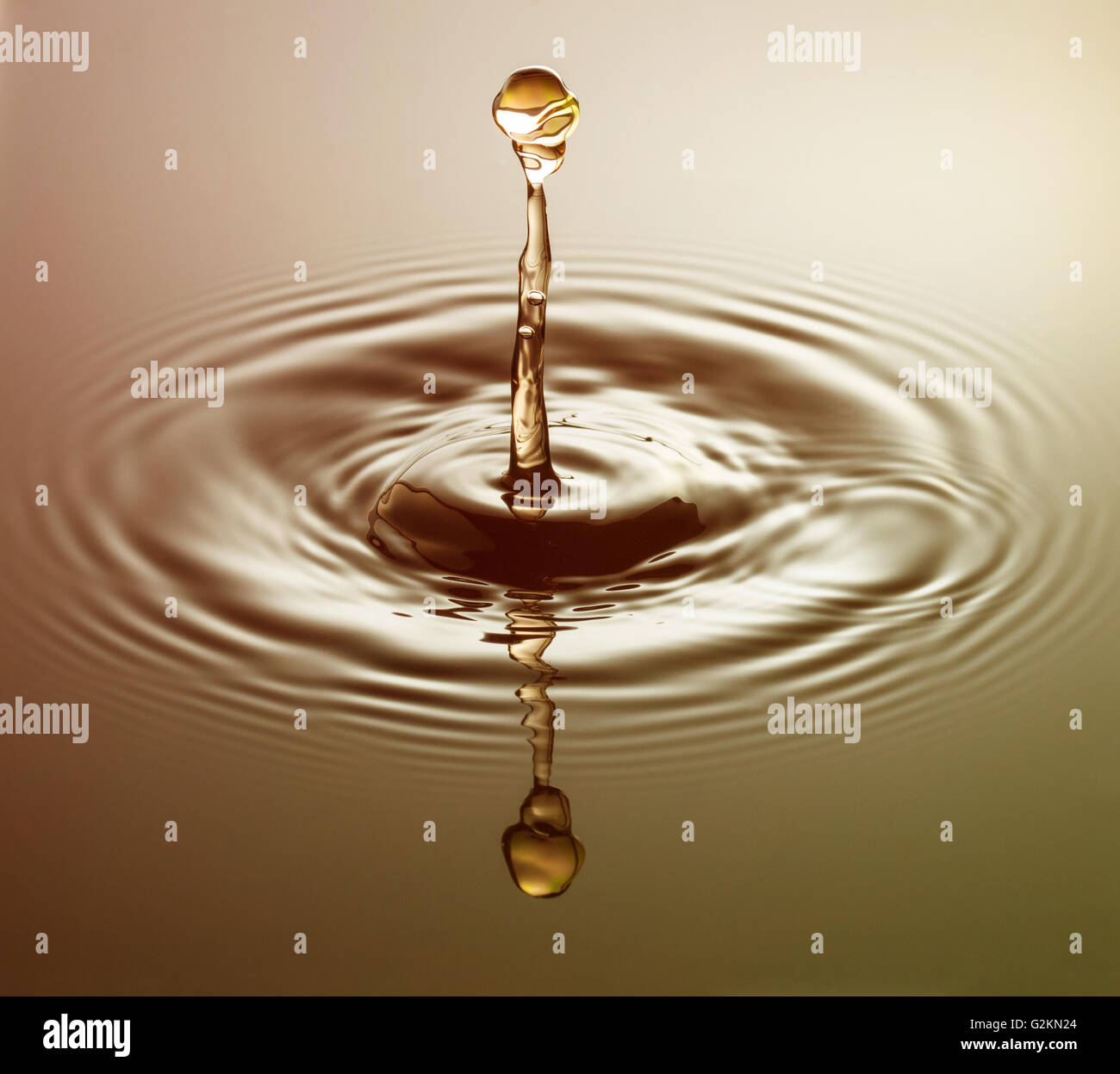 Water drop photography, one or two drops of water dropped from height ...