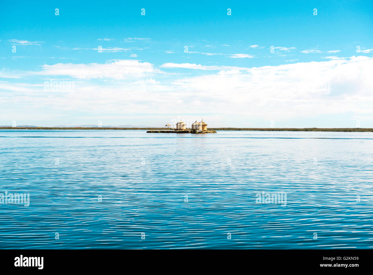 Peru, Titicaca lake, Uros Floating reed Island Stock Photo - Alamy
