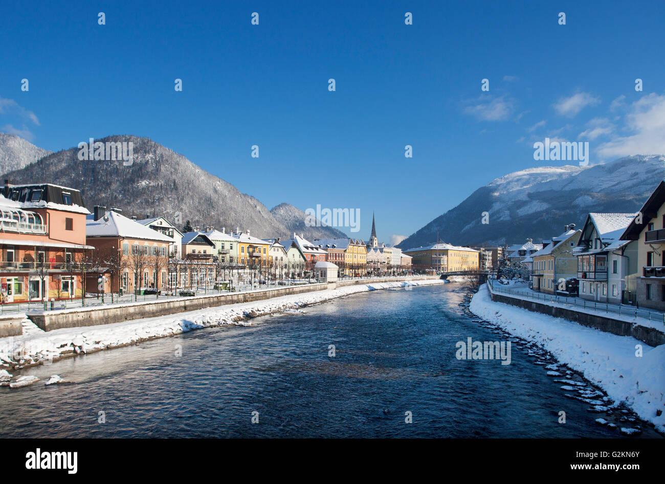 Austria, Bad Ischl, Spa Town, Traun river in winter Stock Photo - Alamy