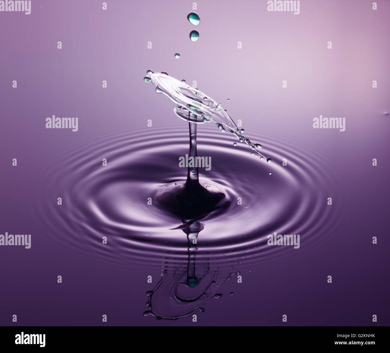 Water drop photography, one or two drops of water dropped from height ...