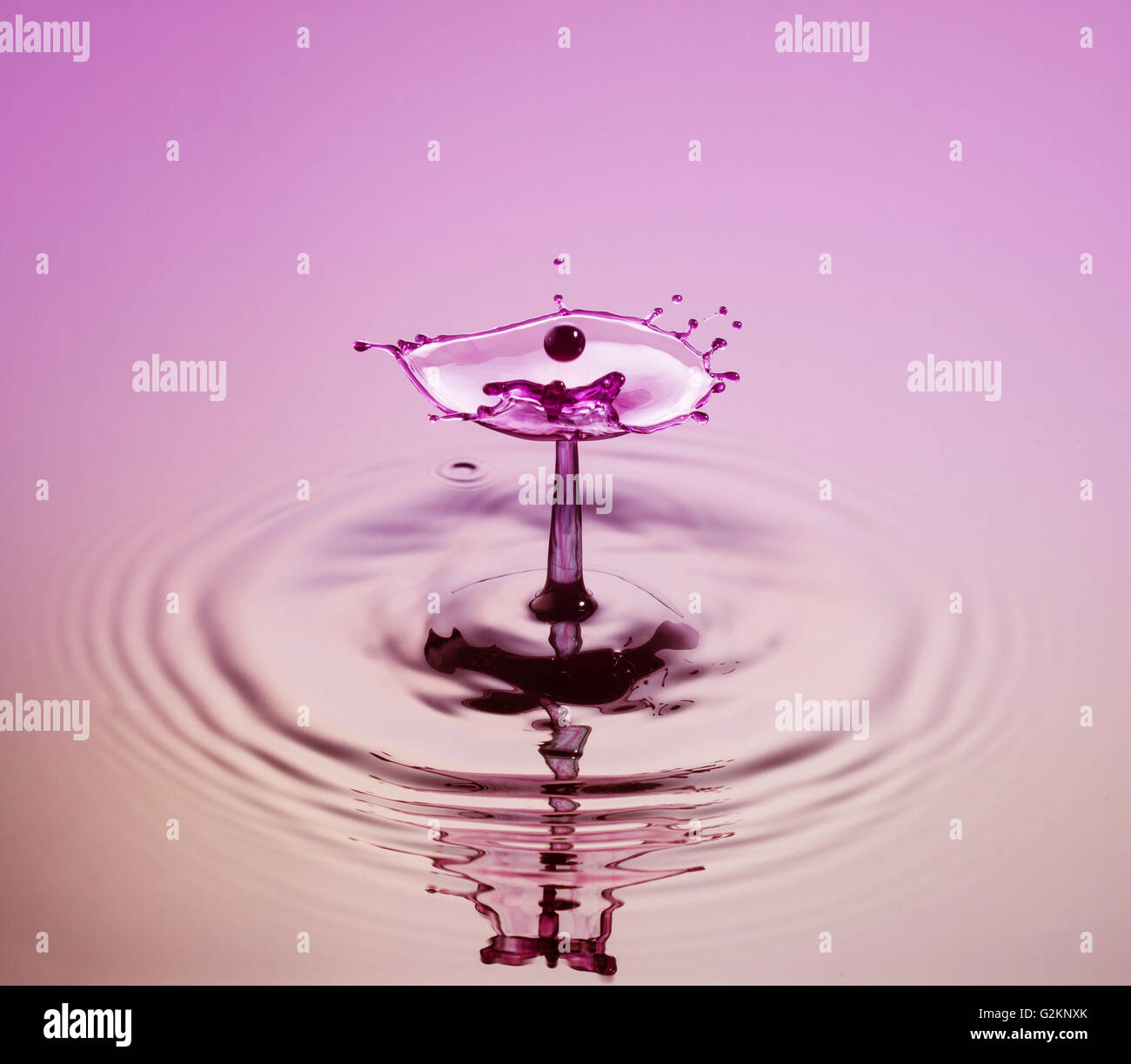 Water drop photography, one or two drops of water dropped from height ...