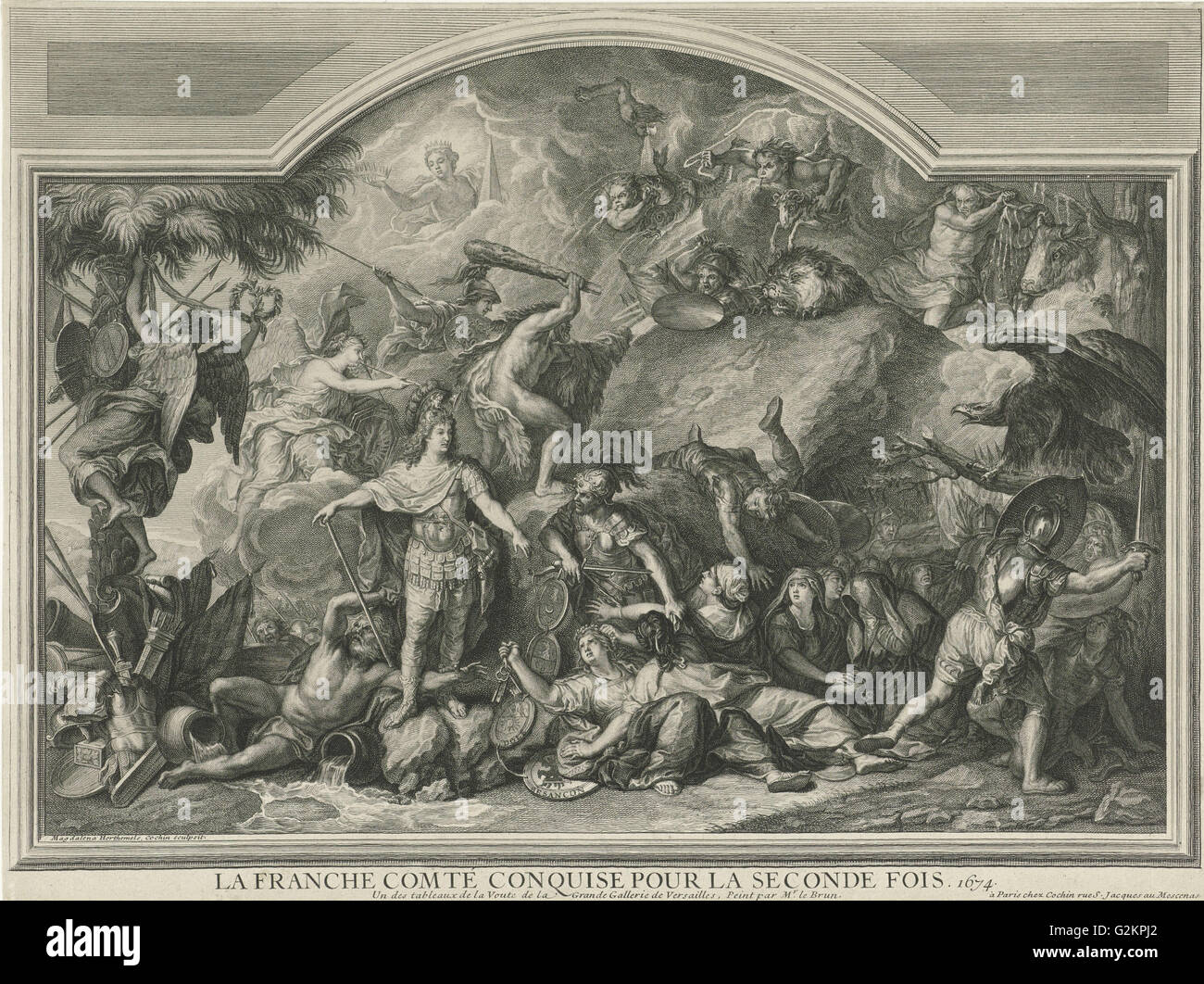 Allegory of the reconquest of Franche-Comté, 1674, France Stock Photo ...