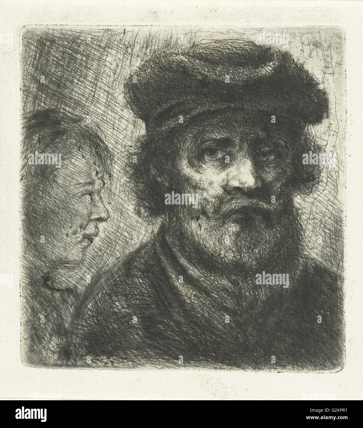 Two unknown men, print maker: Jan Chalon, 1748 - 1795 Stock Photo - Alamy