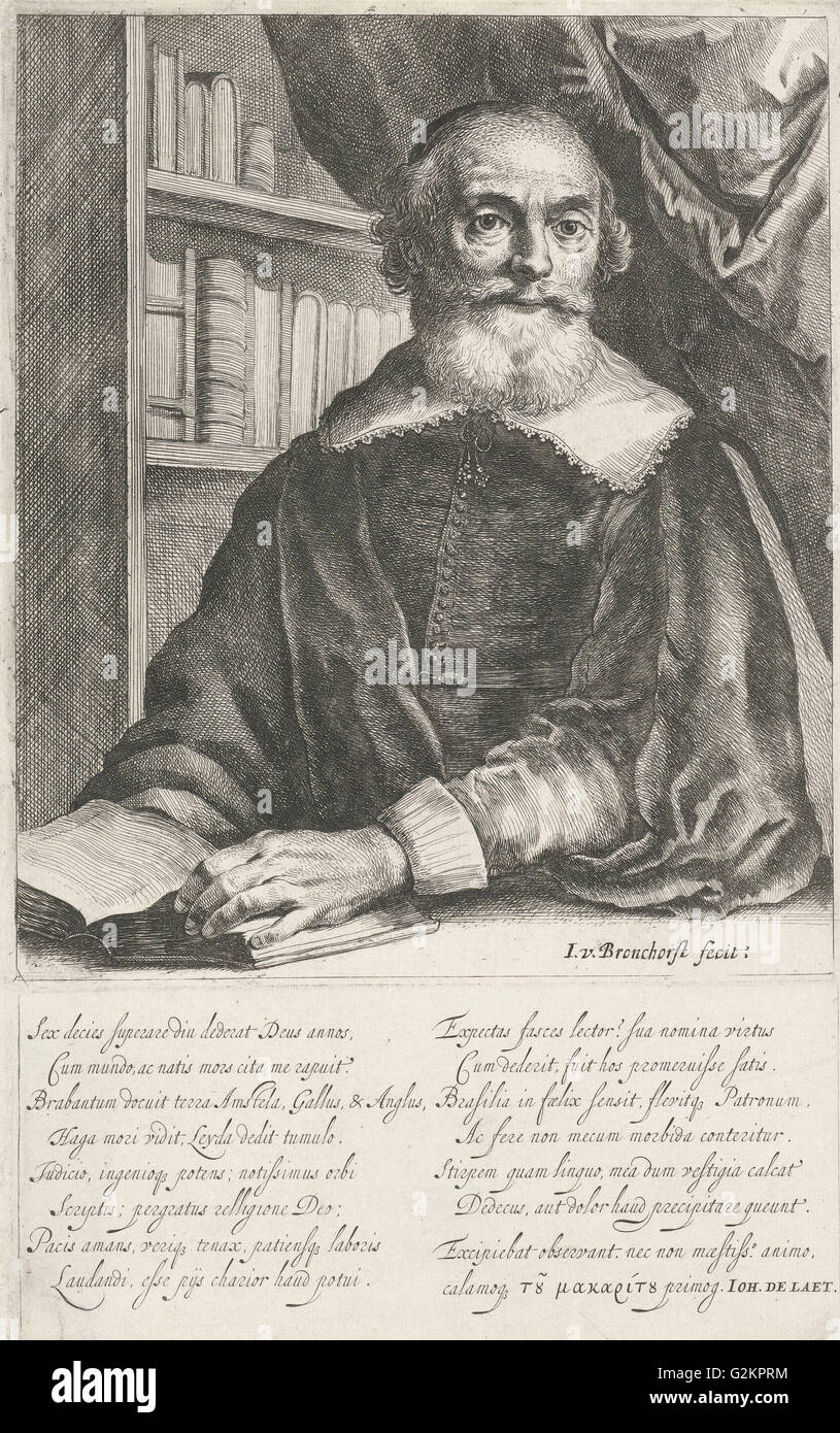 Portrait of Johannes de Laet at the age of sixty, Jan Gerritsz. van ...