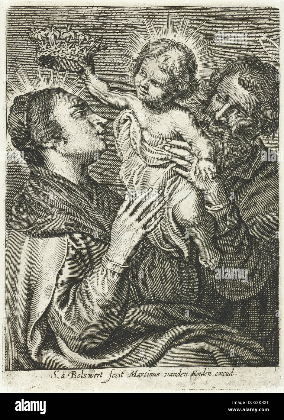 Joseph with Christ Child crown put on head of Mary, Schelte Adamsz ...
