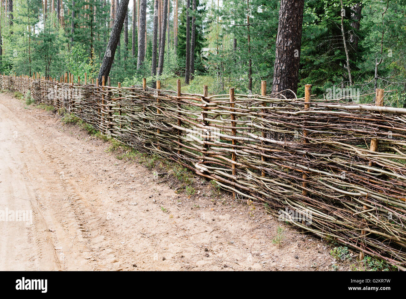 Beautiful wooden fence in the village Stock Photo - Alamy
