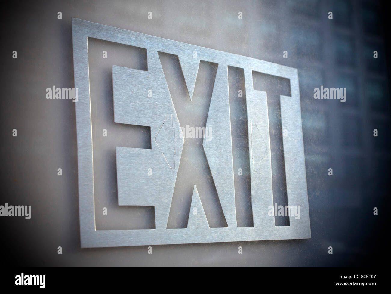 Metal Exit Sign Stock Photo - Alamy