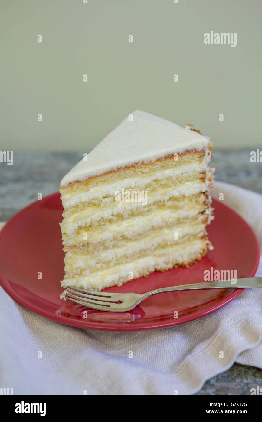 Slice of Coconut Cake Stock Photo - Alamy