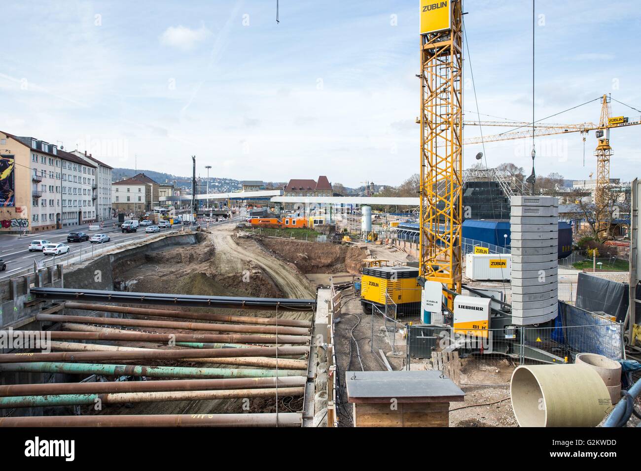 Stuttgart 21 - new Main Station constuction site, Germany, Apr. 5, 2016 ...