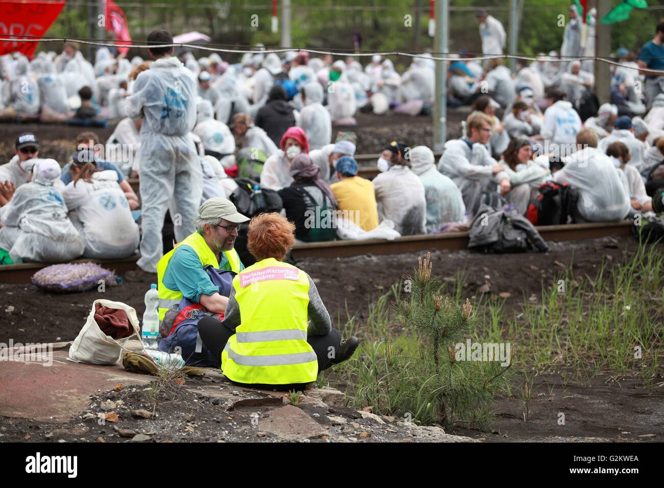 Protest of environmental activists from 'Ende Gelaende' in Lusatia ...