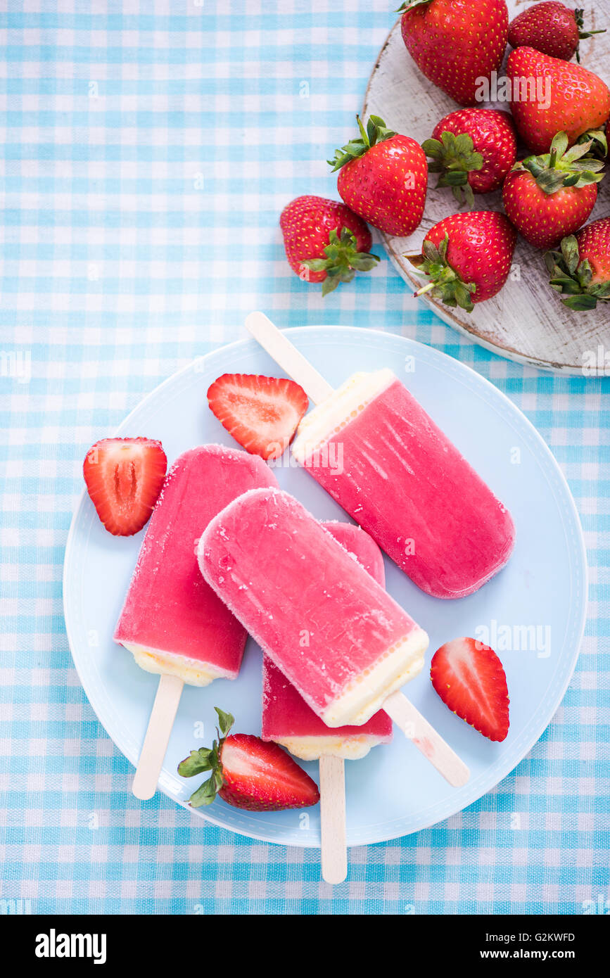 ice lolly pops, summer concept on table Stock Photo - Alamy