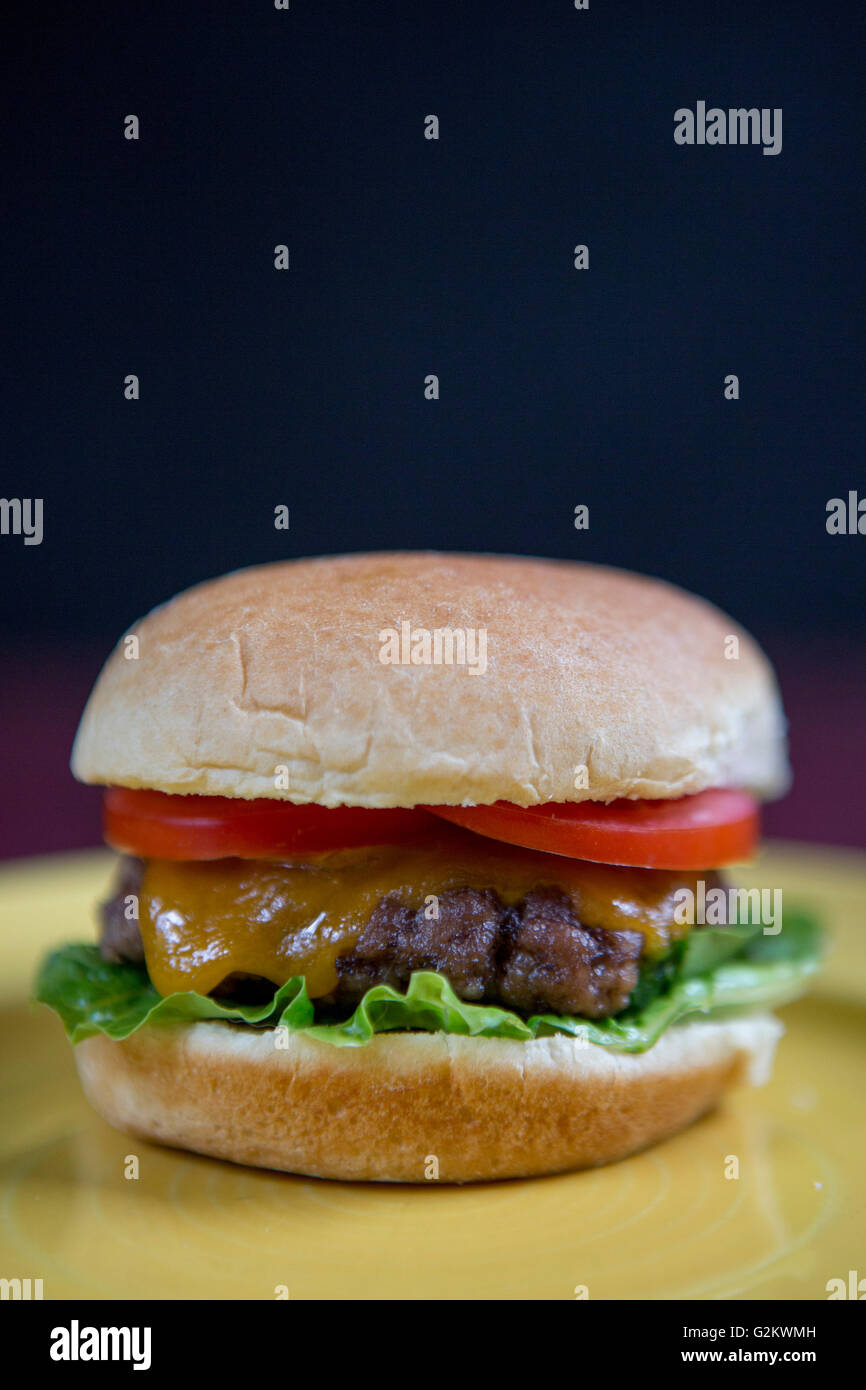 Cheeseburger, Close Up Stock Photo - Alamy