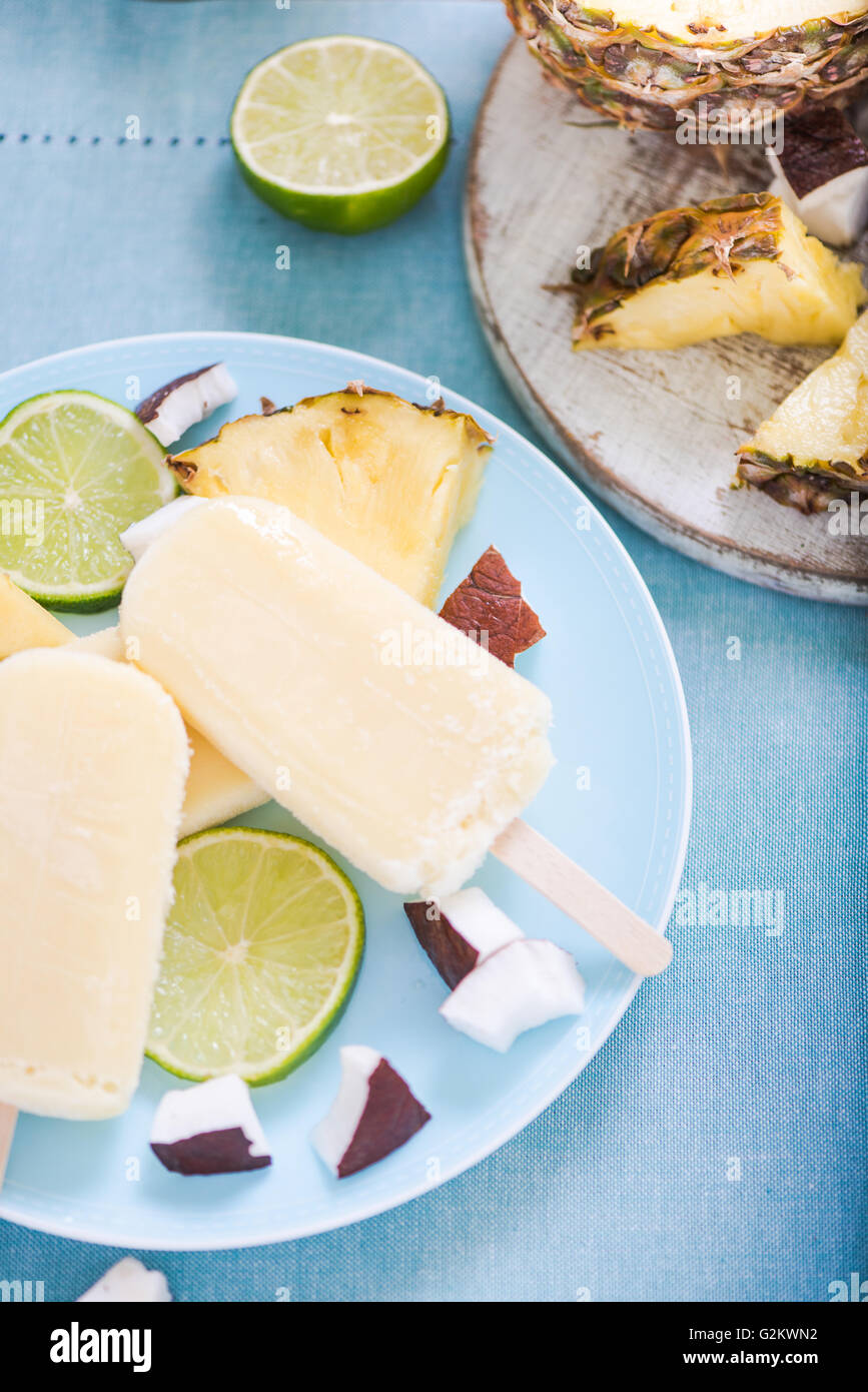 refreshing popsicles with exotic fruits Stock Photo - Alamy