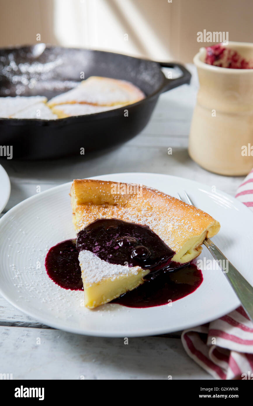 Dutch Pancake with Blueberry Syrup Stock Photo - Alamy