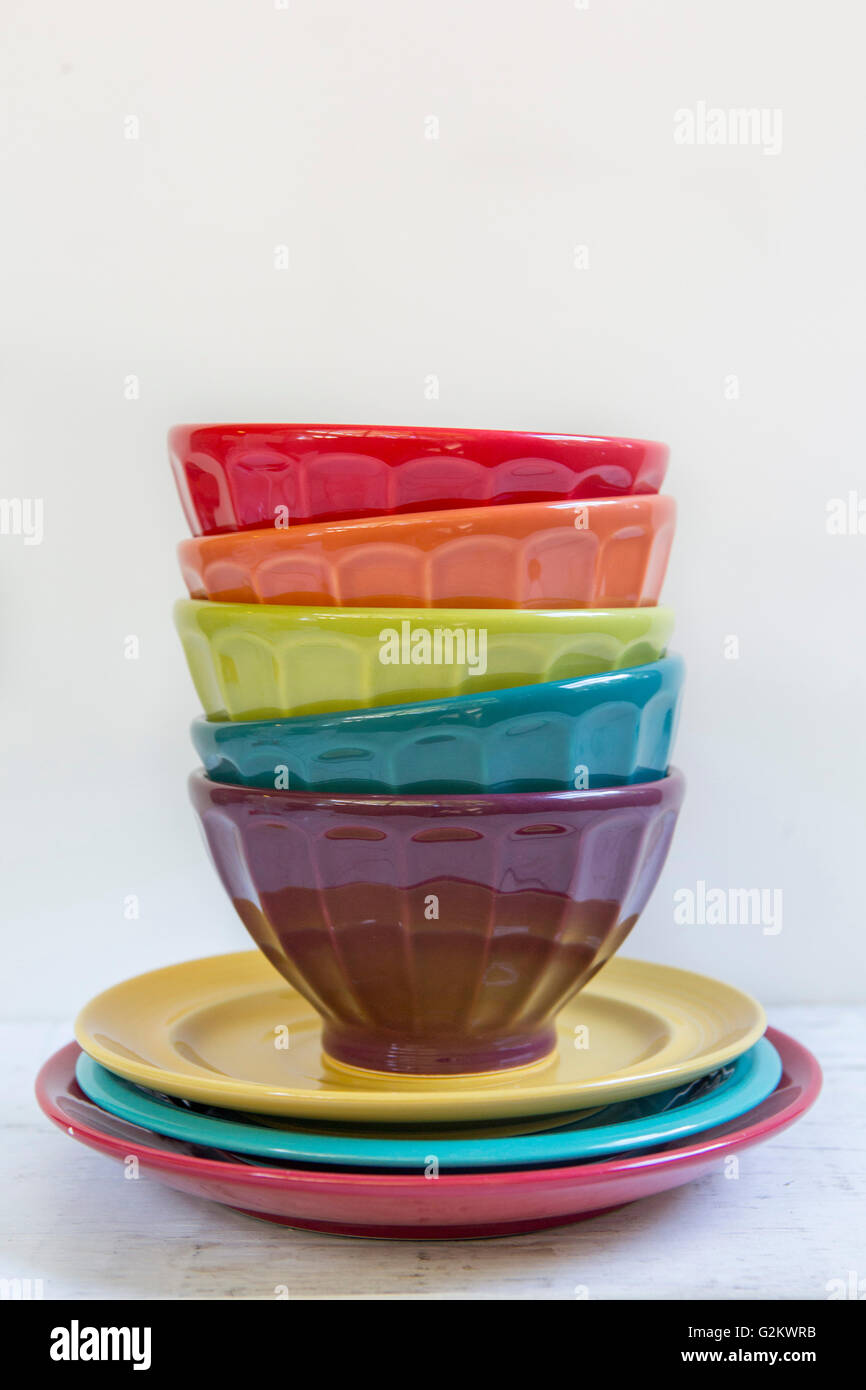 Stack of Colorful Bowls Stock Photo - Alamy