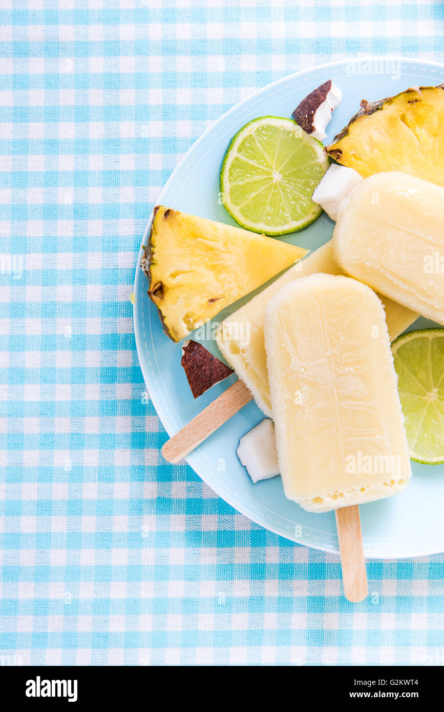 ice cold popsicles with fresh fruits Stock Photo - Alamy