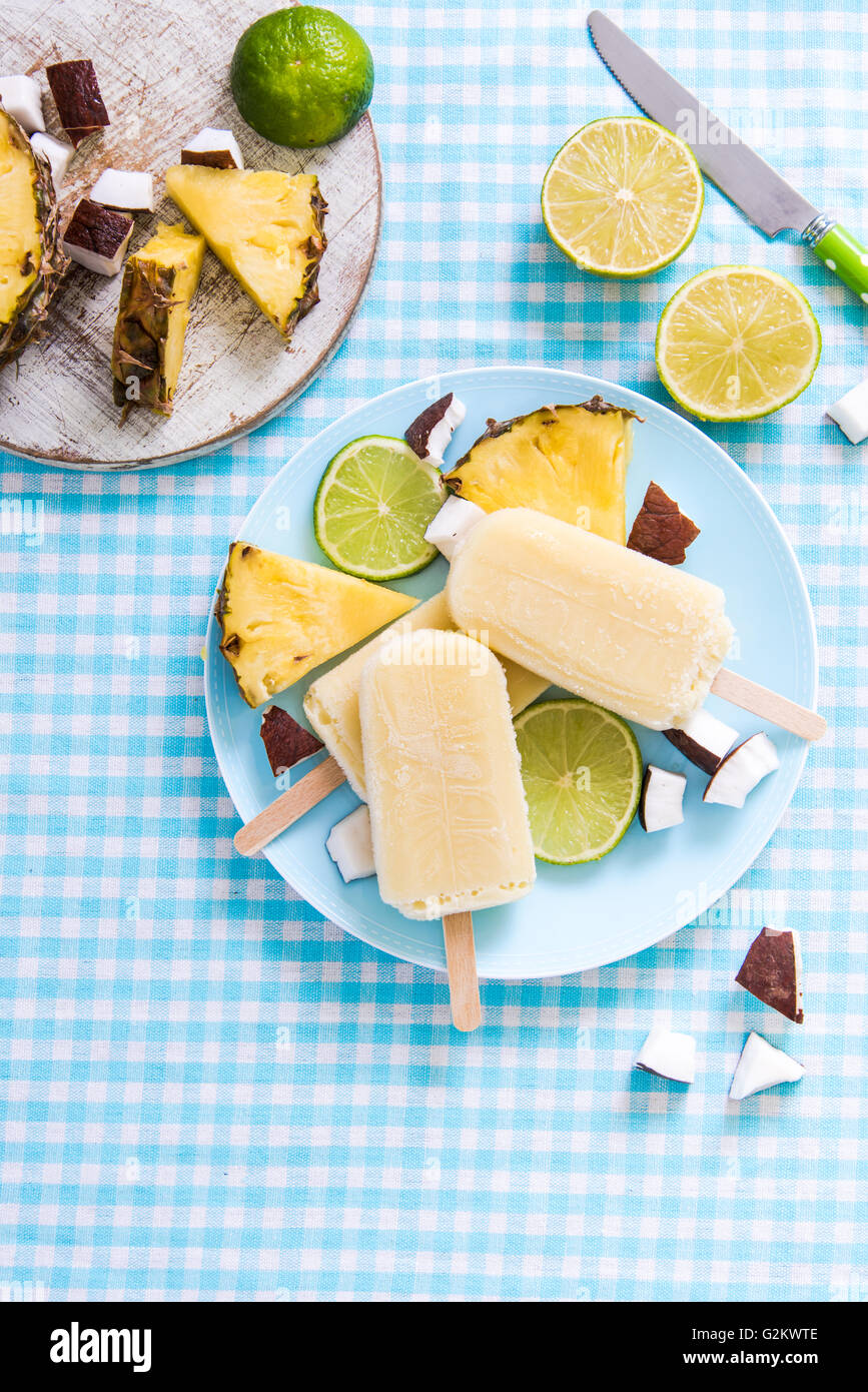 homemade ice cream, overhead view Stock Photo - Alamy