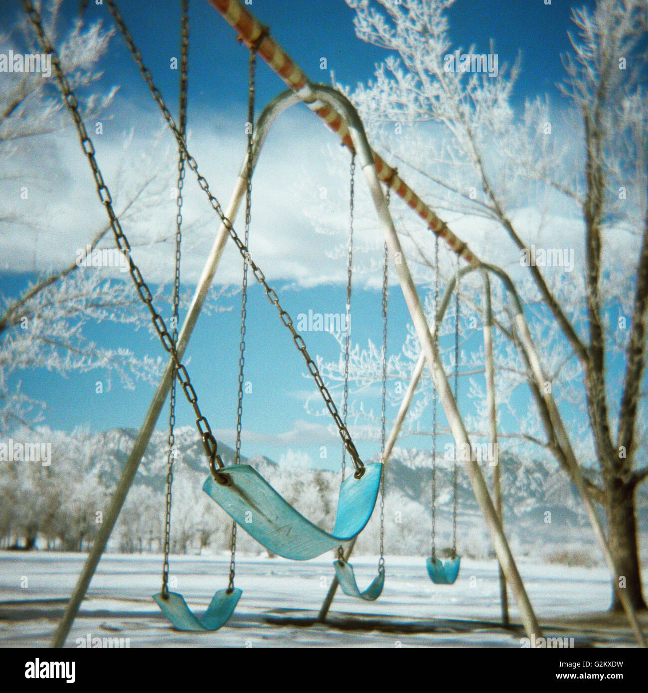Swing set snow winter hi-res stock photography and images - Alamy