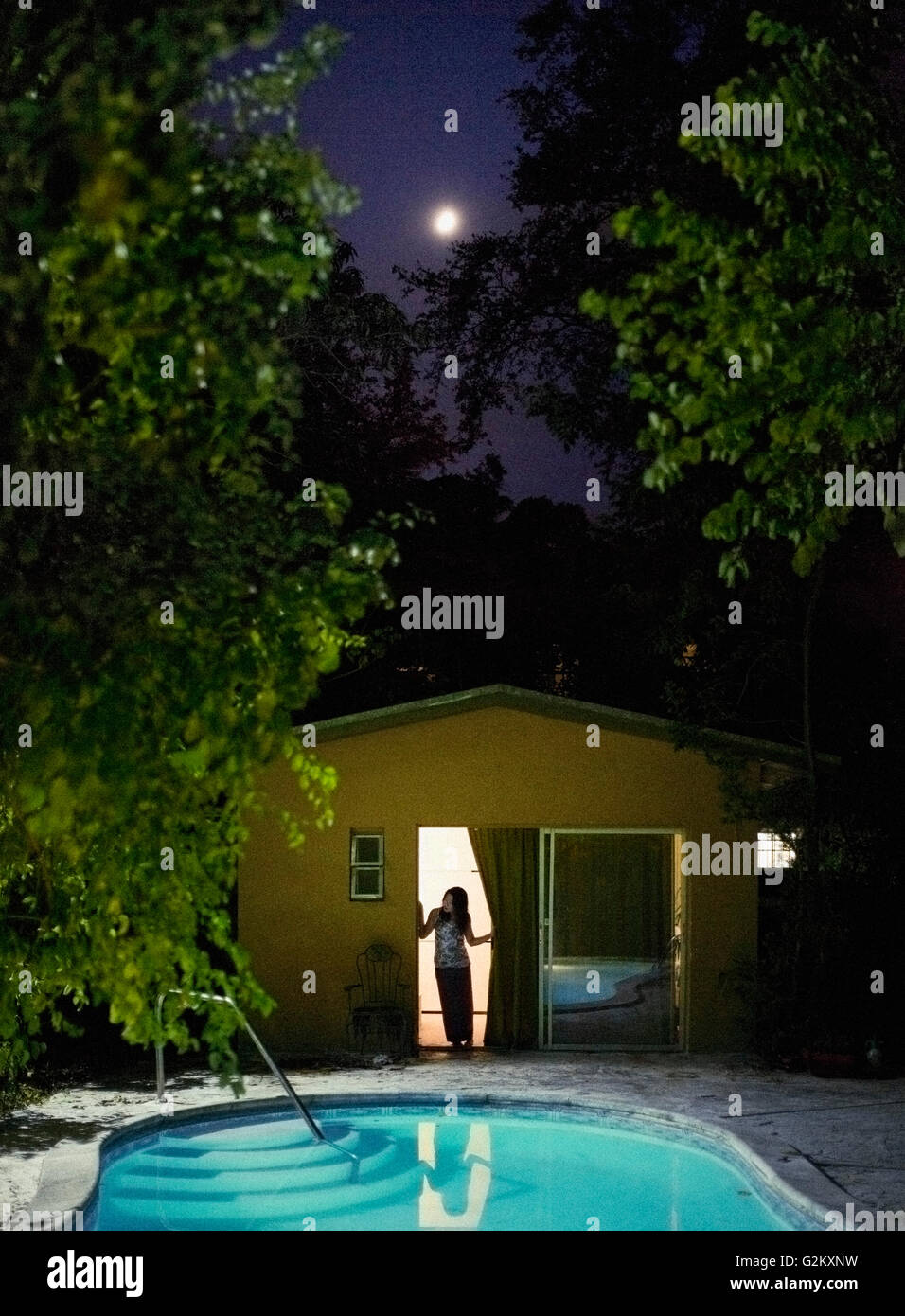 Asian woman door night hi-res stock photography and images - Alamy