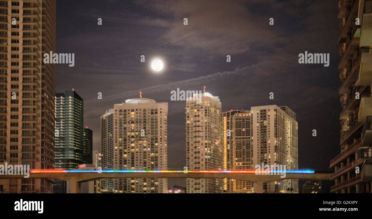 Miami night moon hi-res stock photography and images - Alamy