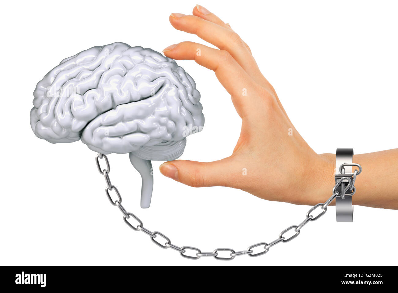 Chained hand holding human brain Stock Photo - Alamy Chained hand holding human brain Stock Photo - Alamy