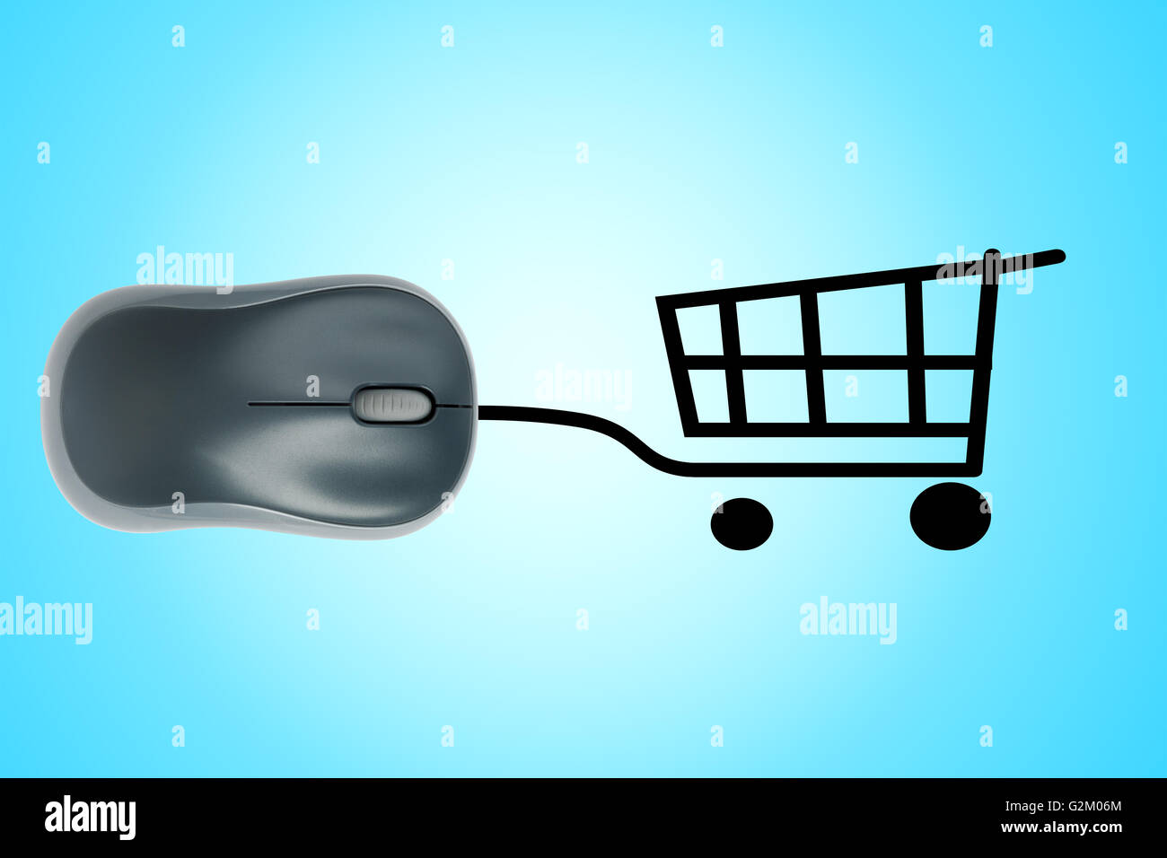 Shopping cart and computer mouse Stock Photo - Alamy