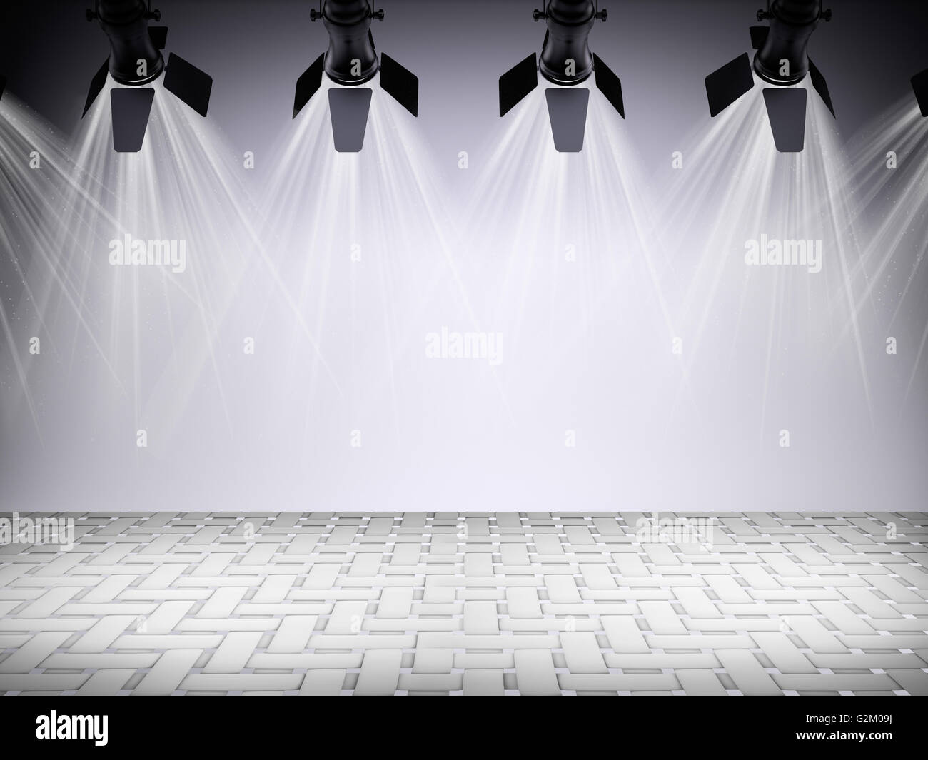 Illuminated empty concert stage Stock Photo - Alamy