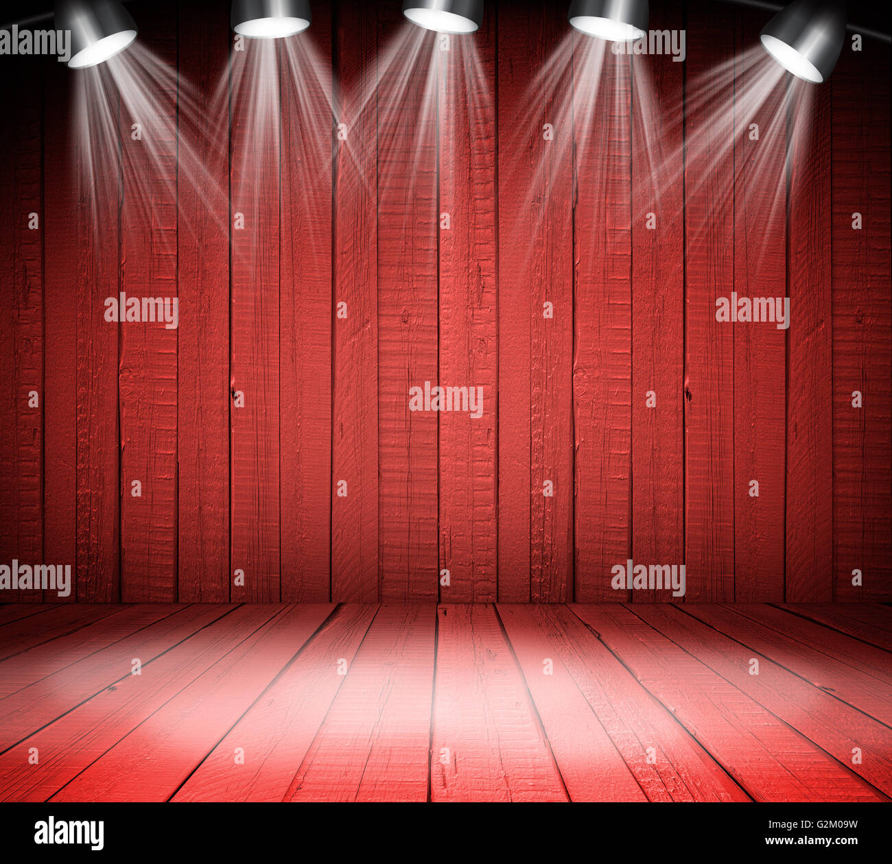 Illuminated empty concert stage Stock Photo - Alamy