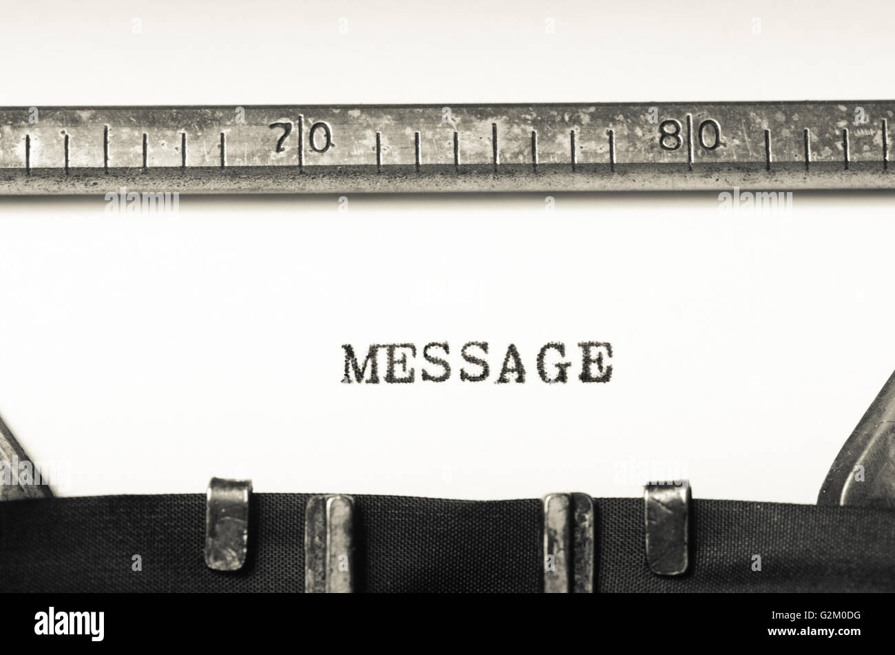 Word message typed on an old typewriter Stock Photo - Alamy