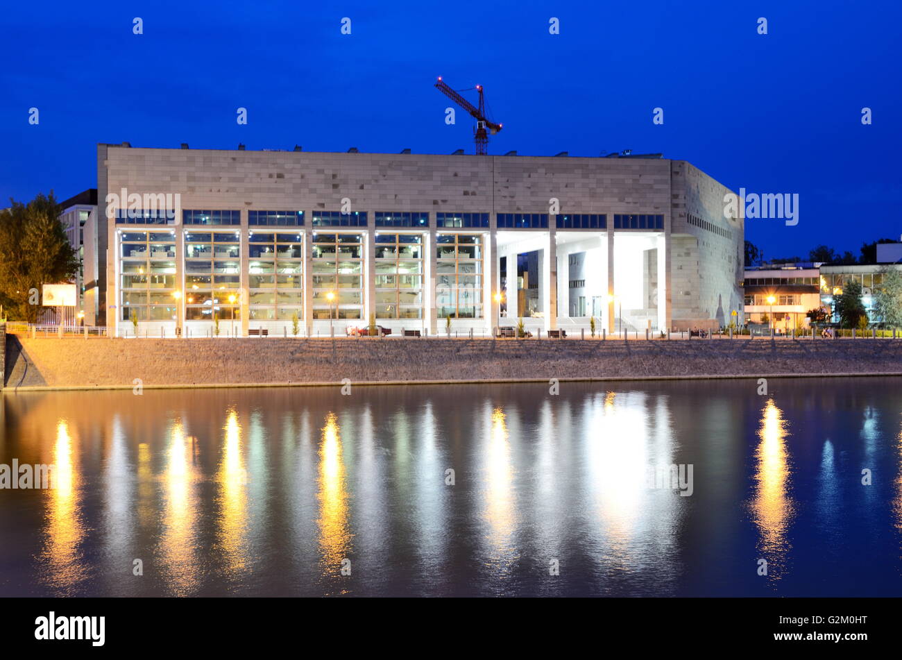 WROCLAW, POLAND - MAY 30: Wroclaw's University Library at Odra river ...