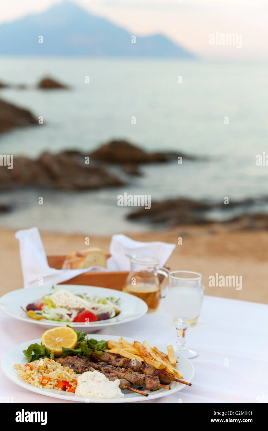 greek food outdoor in summer Stock Photo - Alamy
