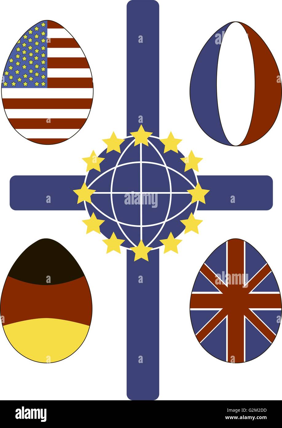 Easter flag and eggs Stock Vector Image & Art - Alamy