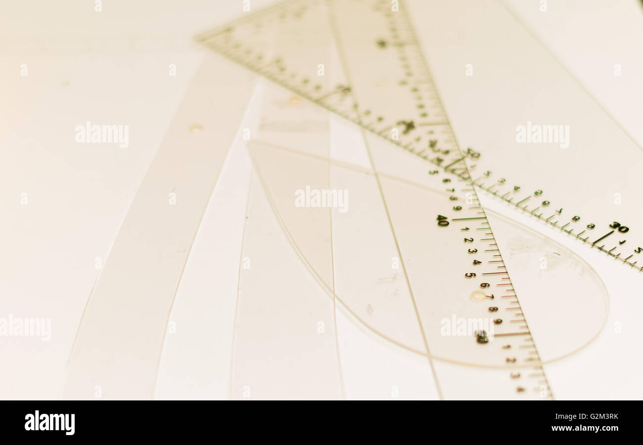 Plastic rulers with white background, measurement with centimeters and ...