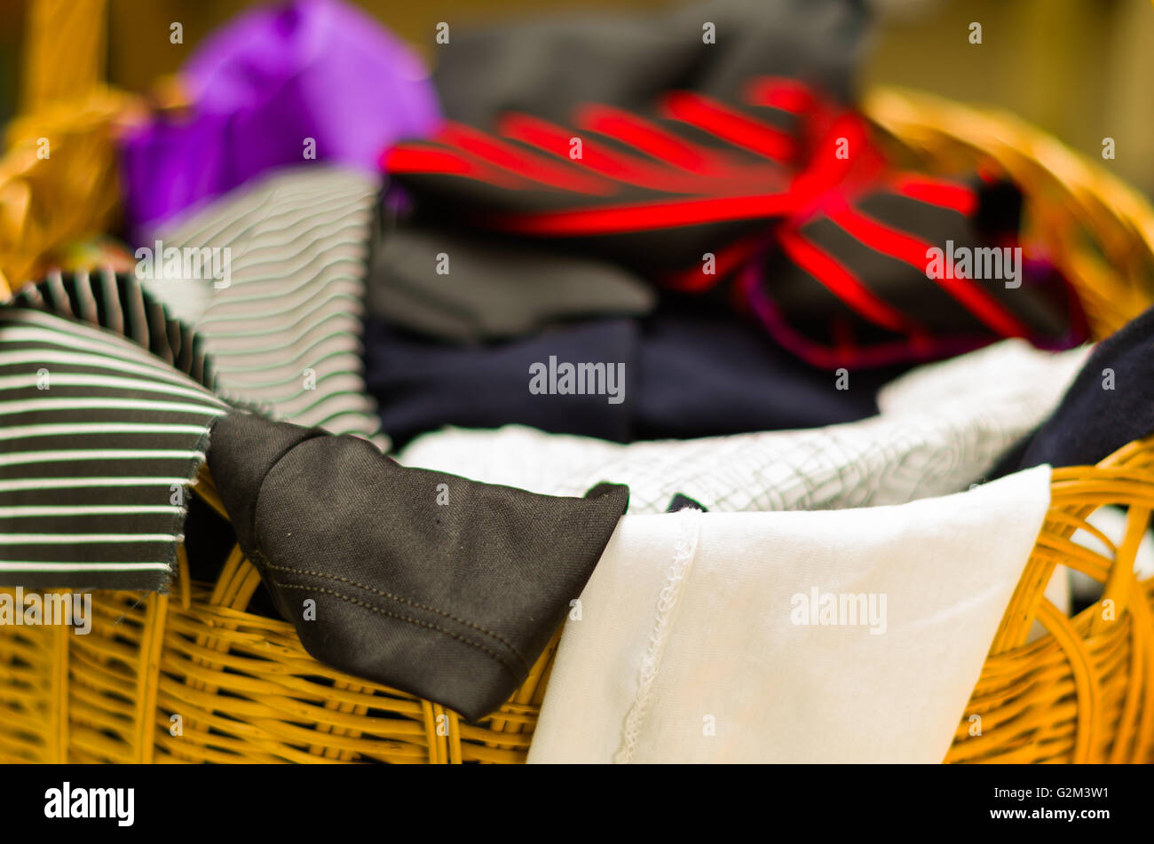 Basket full of little pieces of fabric, various colors and textures ...