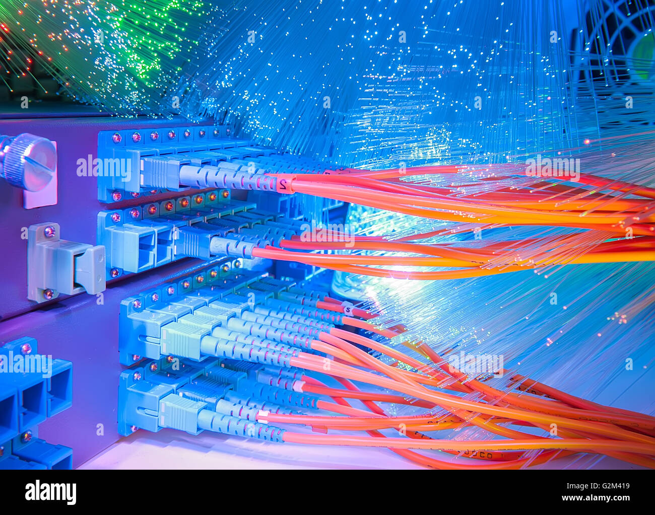server with fiber optic cables in data center Stock Photo - Alamy