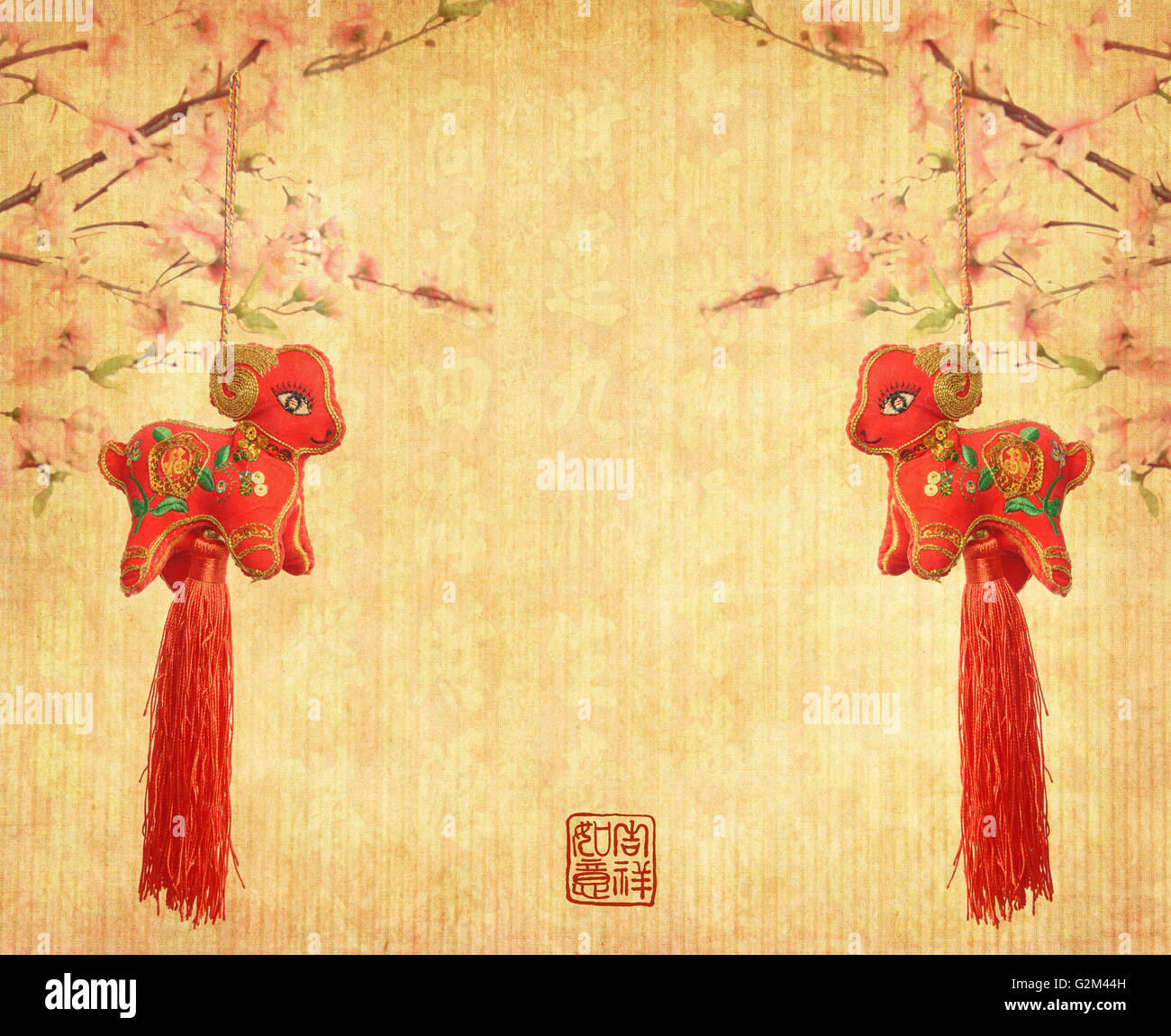 chinese goat knot, 2015 is year of the goat Stock Photo - Alamy