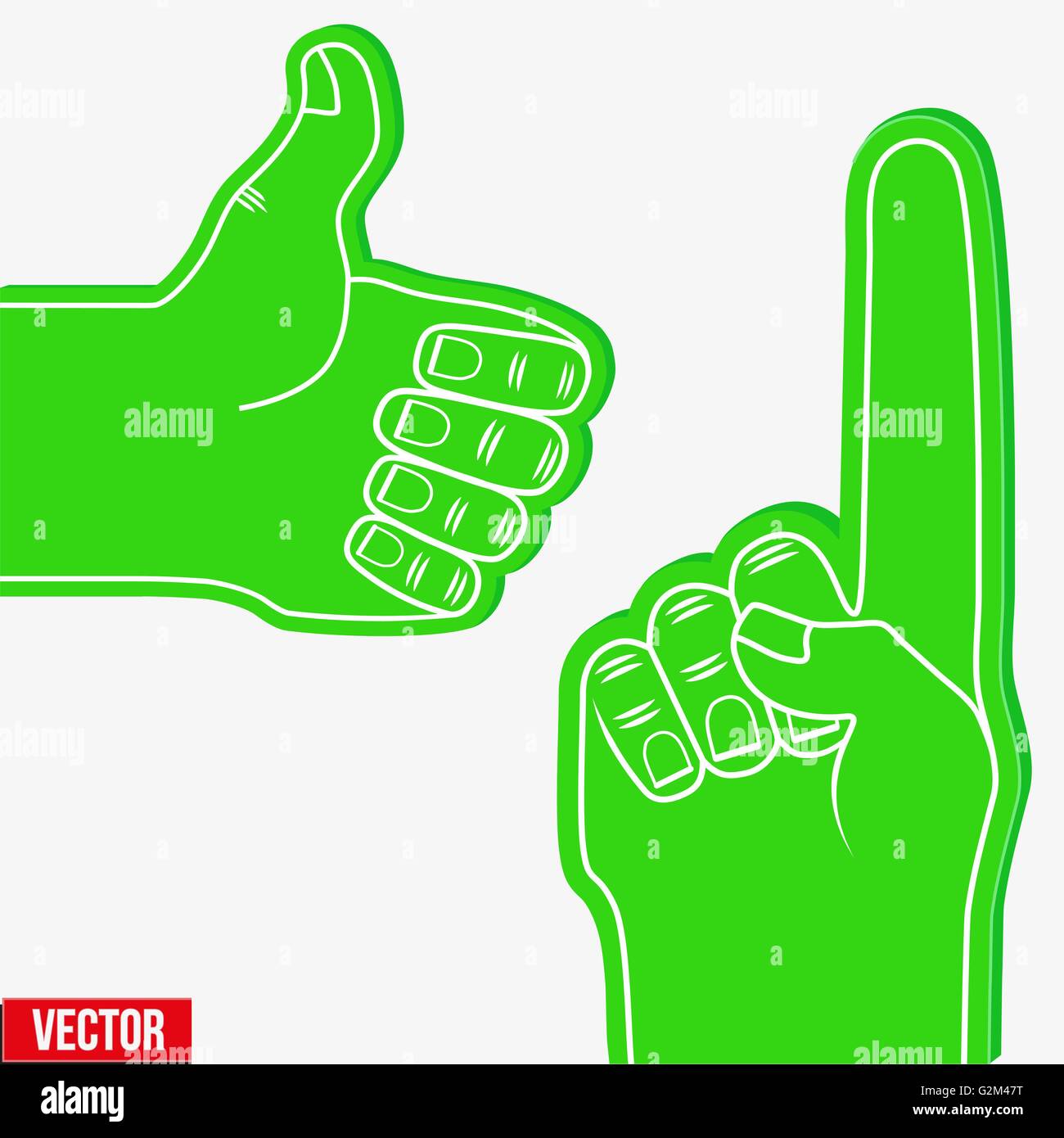 Foam fan finger set Stock Vector Images - Alamy