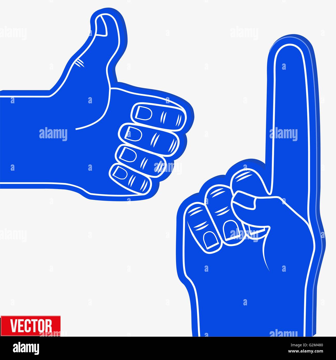 Blue Foam Finger Vector