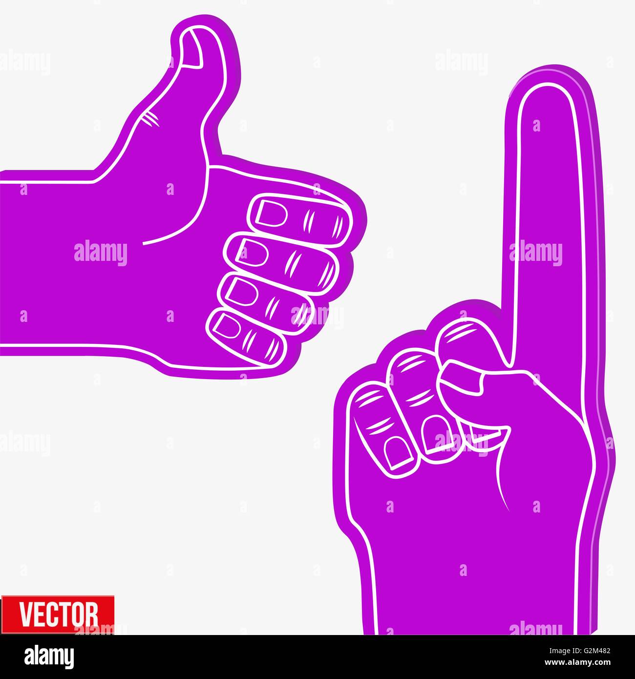 Foam fan finger set Stock Vector Images - Alamy