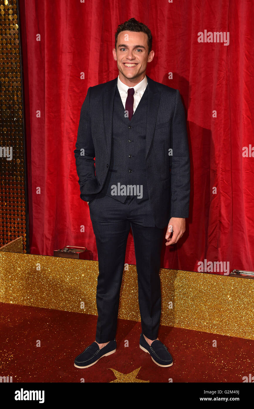Luke Jerdy attending the British Soap Awards 2016 at the Hackney Empire ...