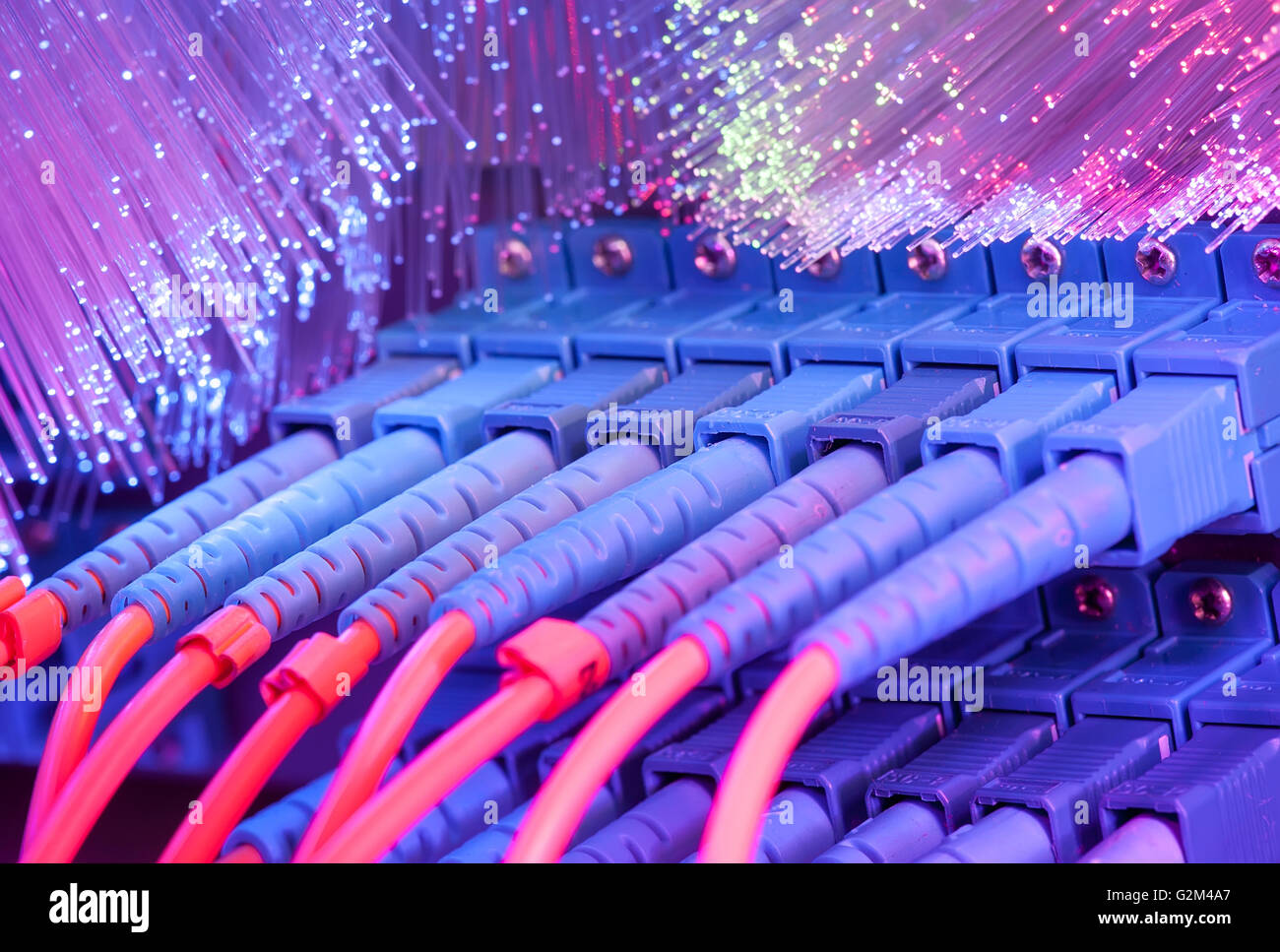 server with fiber optic cables in data center Stock Photo - Alamy