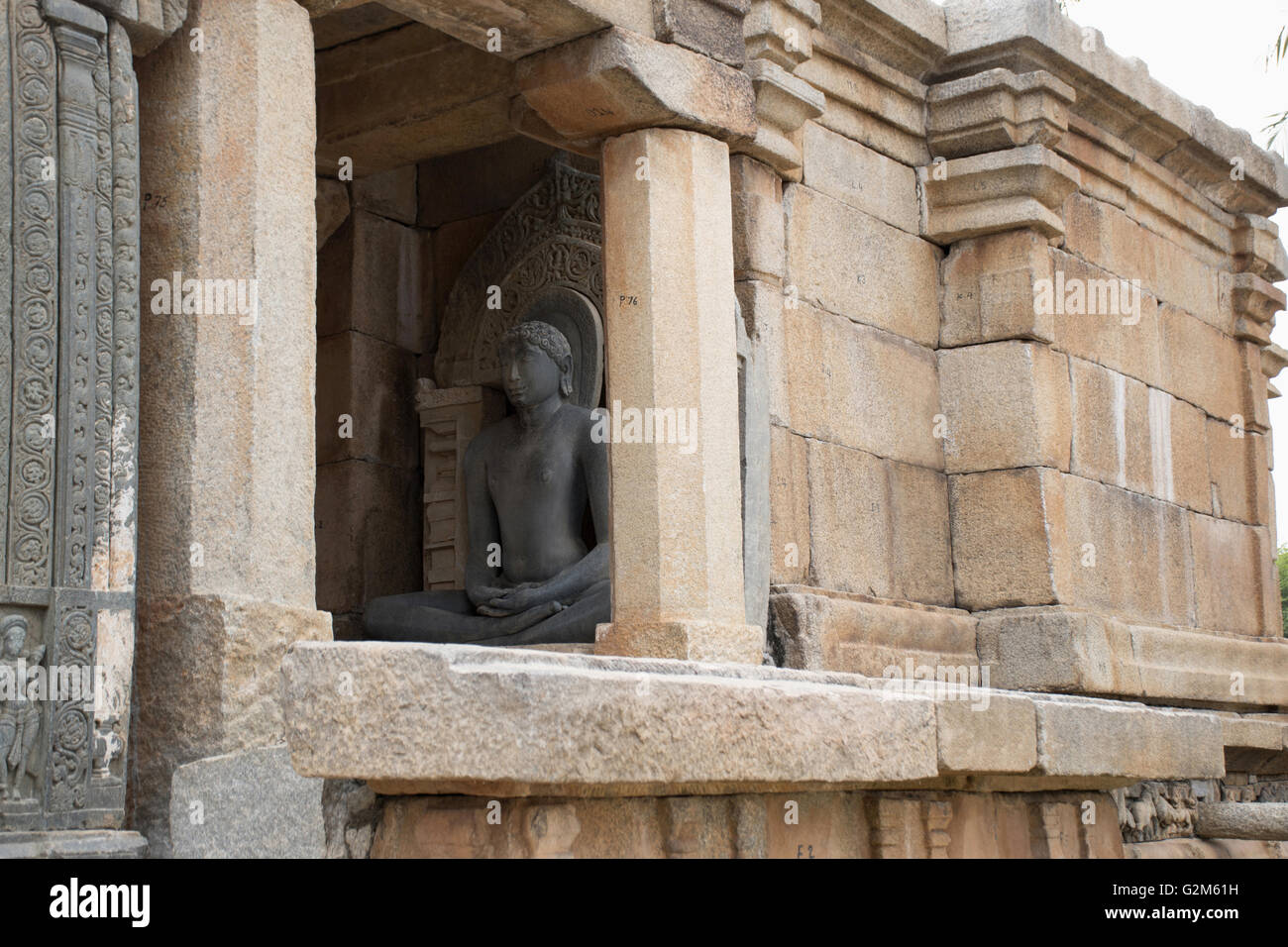 Statue of a Jain tirthankara, Panchakuta Basadi (or Panchakoota Basadi ...