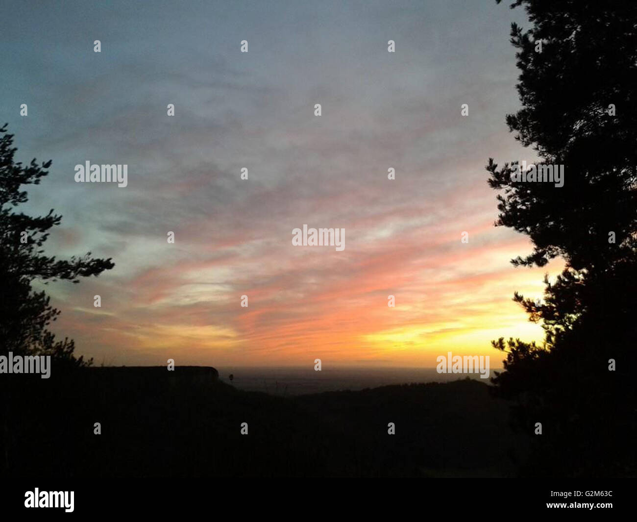 Sunset at Sutton Bank Stock Photo - Alamy