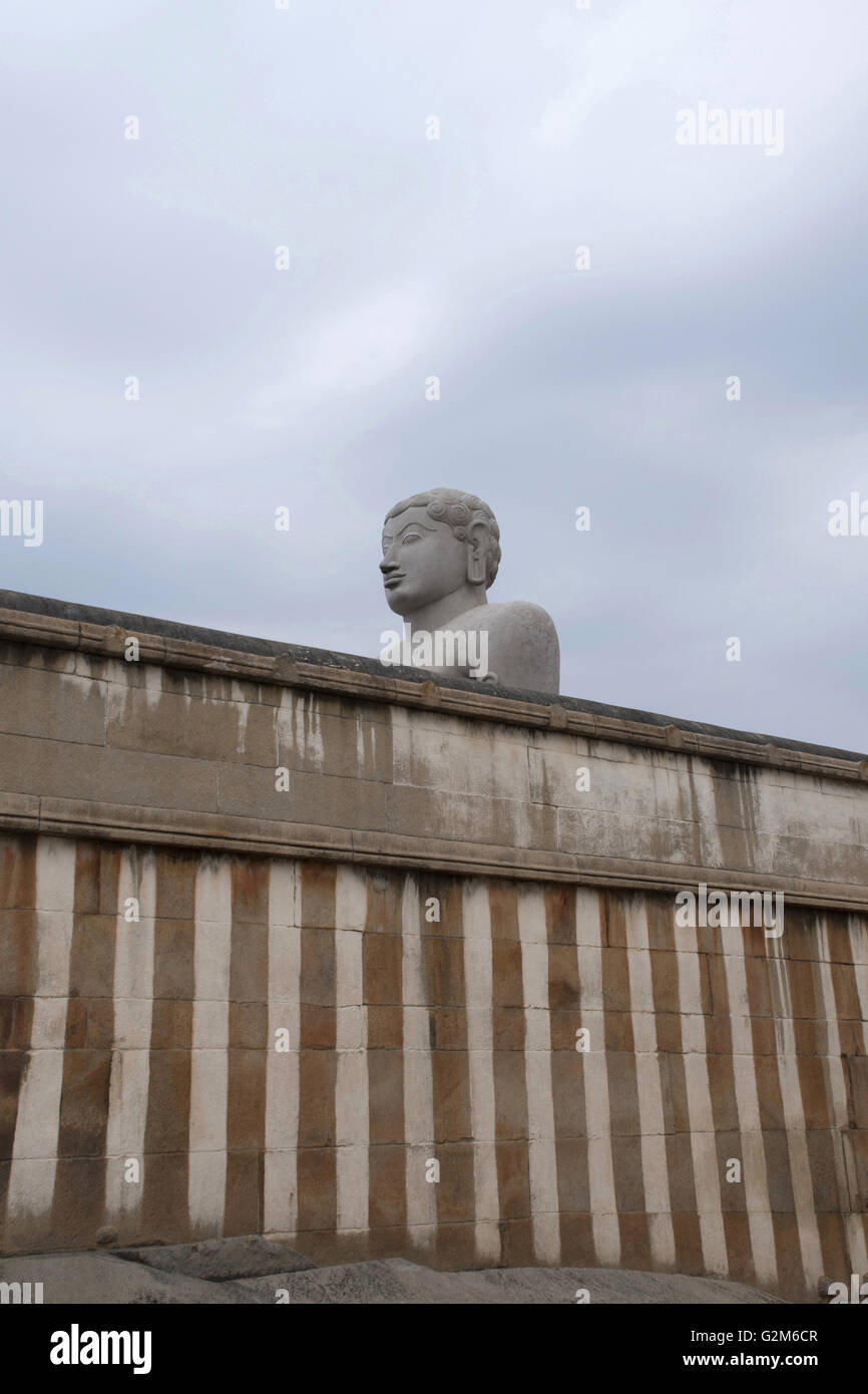 A gigiantic monolithic statue of Bahubali, also known as Gomateshwara ...