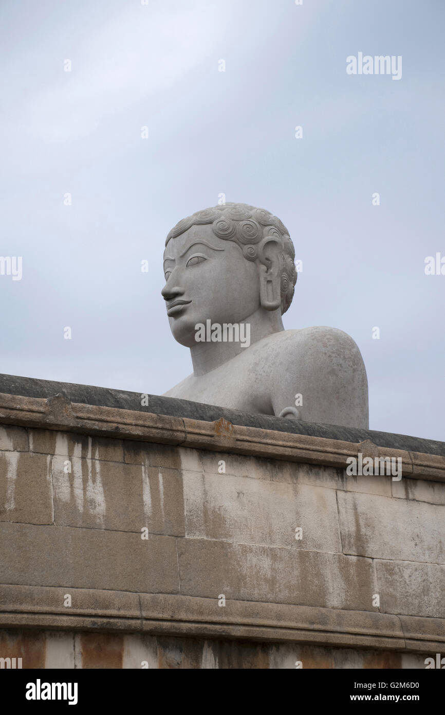 A gigiantic monolithic statue of Bahubali, also known as Gomateshwara ...