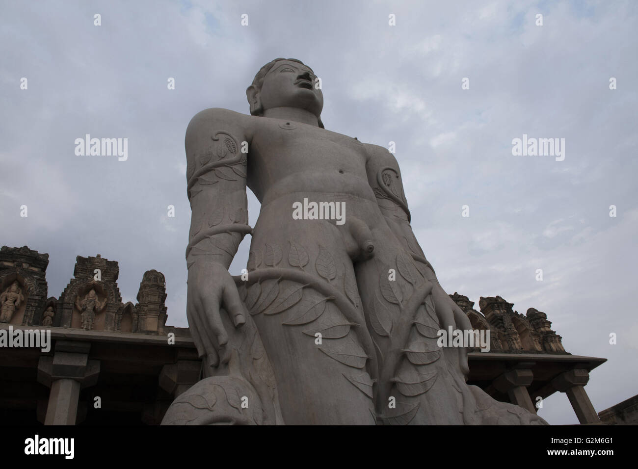 A gigiantic monolithic statue of Bahubali, also known as Gomateshwara ...